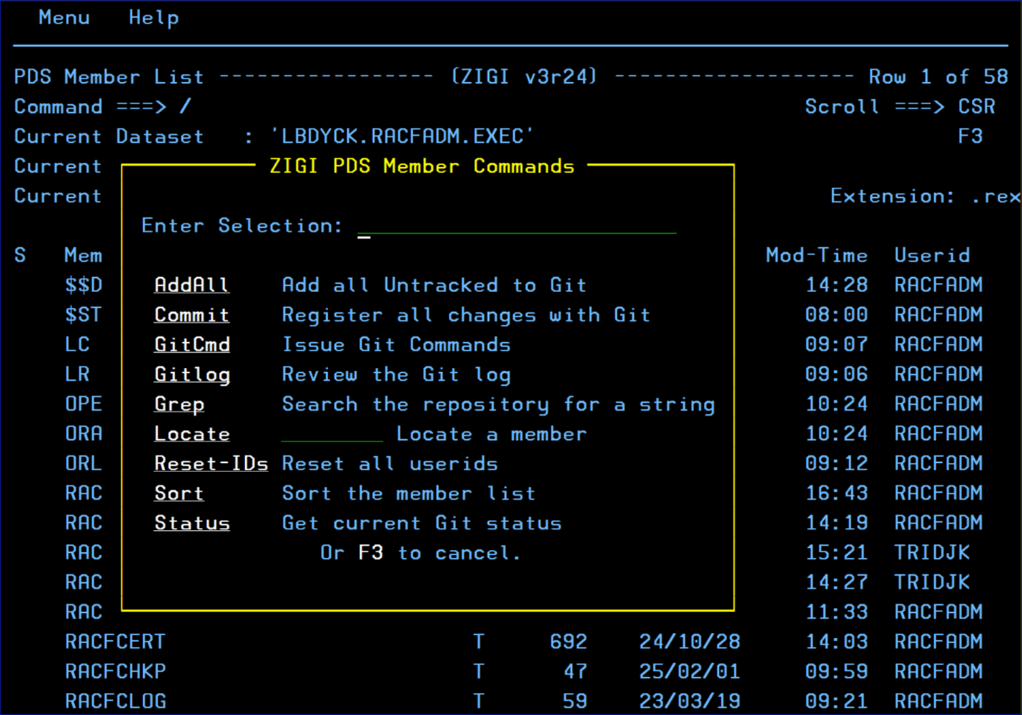 z/OS ISPF Git Interface (ZIGI) — An Introduction to Git Usage for the Developer Using ISPF